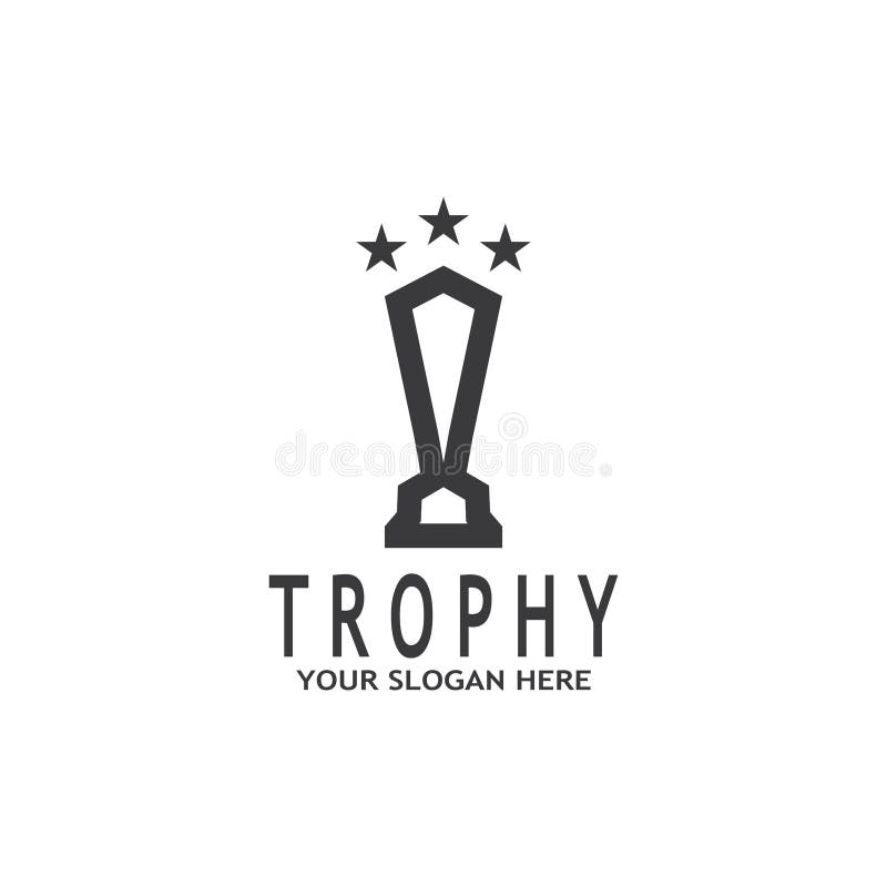 Simple Trophy Logo Design Vector Template Stock Vector - Illustration ...
