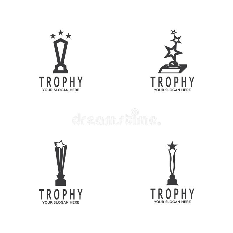 Simple Trophy Logo Design Vector Template Stock Illustration ...