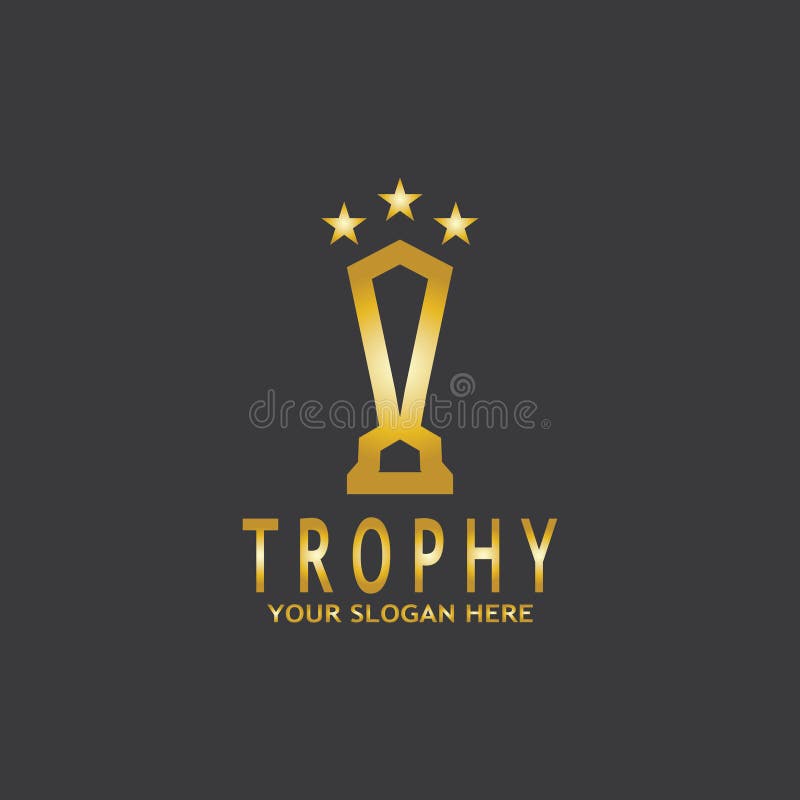 Simple Trophy Logo Design Vector Template Stock Illustration ...