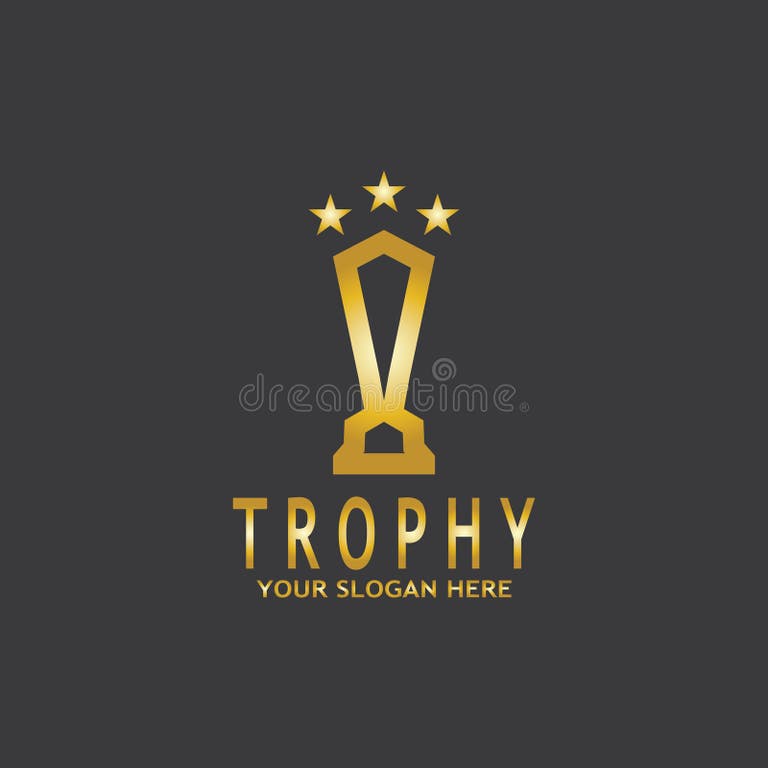 Simple Trophy Logo Design Vector Template Stock Illustration ...
