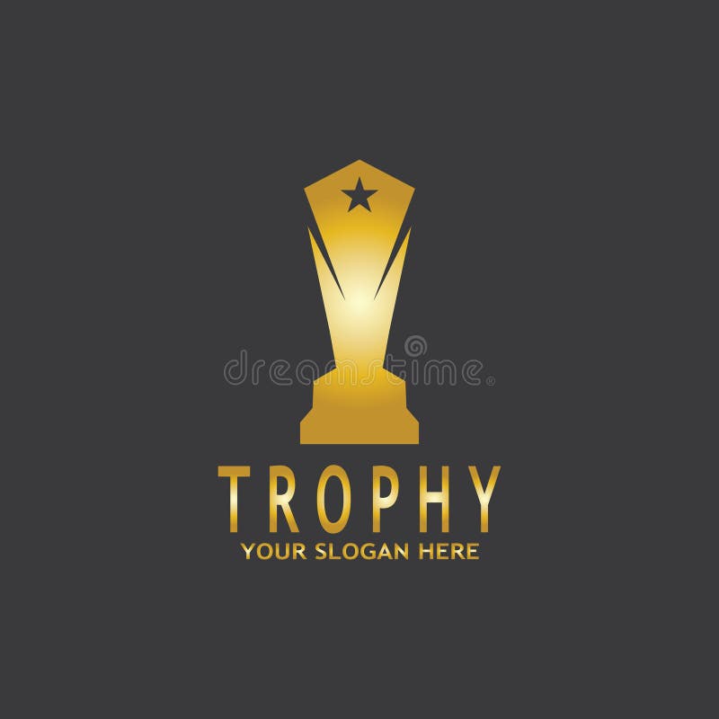 Simple Trophy Logo Design Vector Template Stock Illustration ...