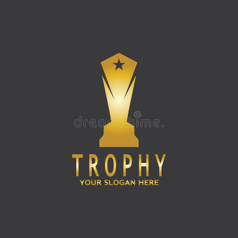 Simple Trophy Logo Design Vector Template Stock Illustration ...