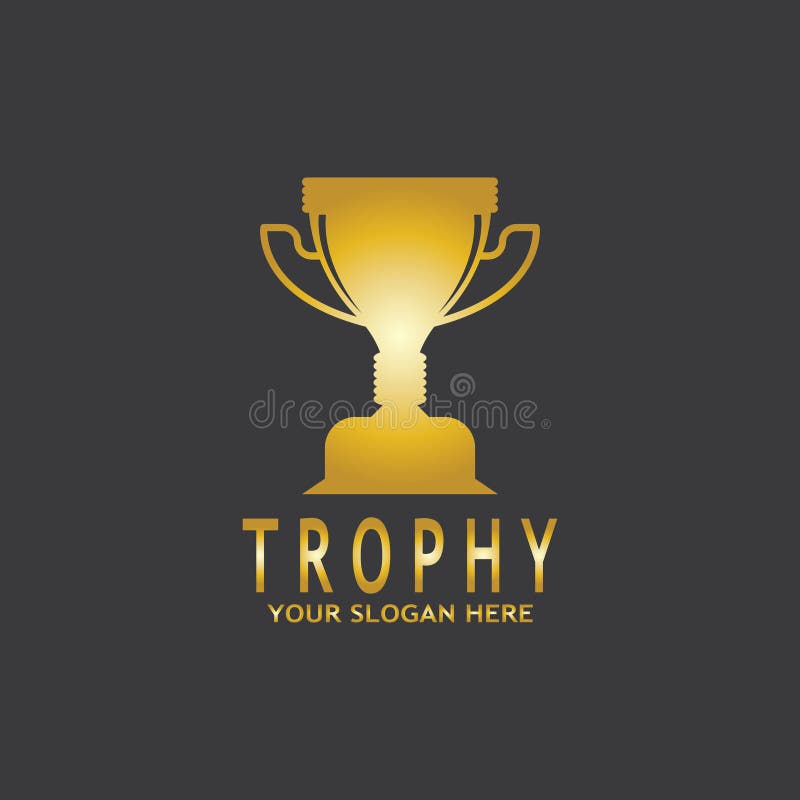 Simple Trophy Logo Design Vector Template Stock Illustration ...