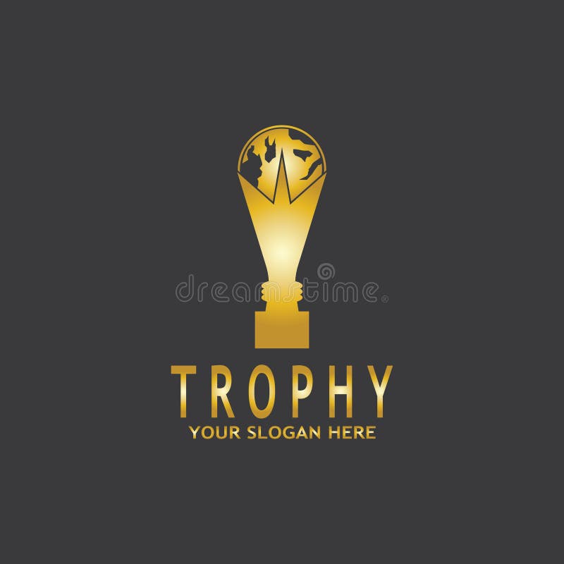 Simple Trophy Logo Design Vector Template Stock Illustration ...