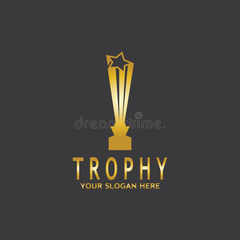 Simple Trophy Logo Design Vector Template Stock Illustration ...