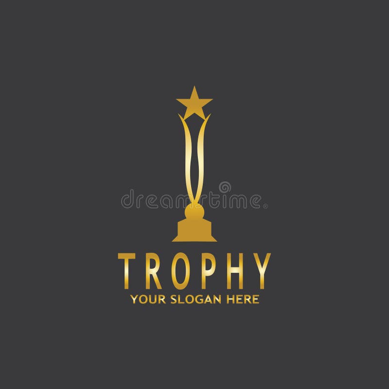 Simple Trophy Logo Design Vector Template Stock Illustration ...