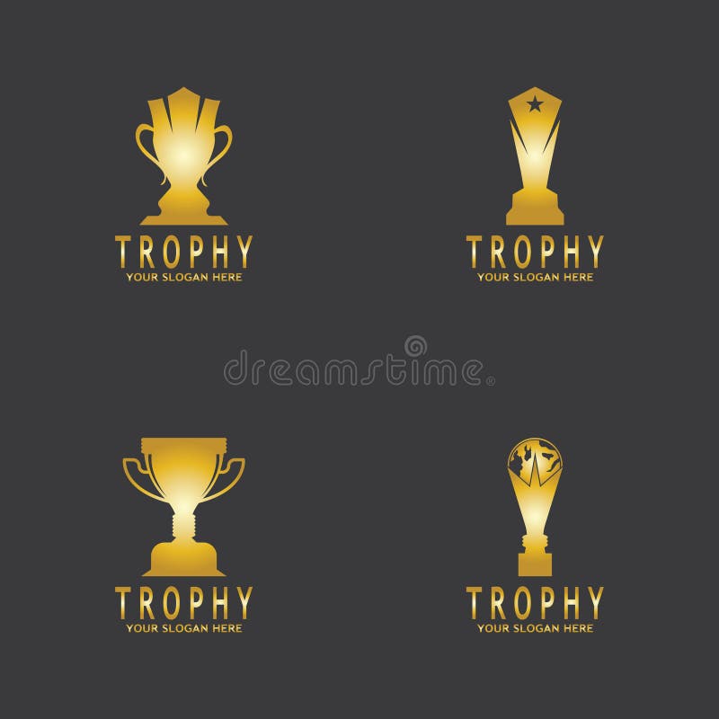 Simple Trophy Logo Design Vector Template Stock Illustration ...