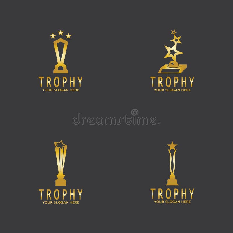 Simple Trophy Logo Design Vector Template Stock Illustration ...