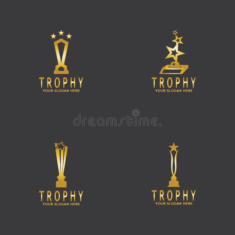 Simple Trophy Logo Design Vector Template Stock Illustration ...