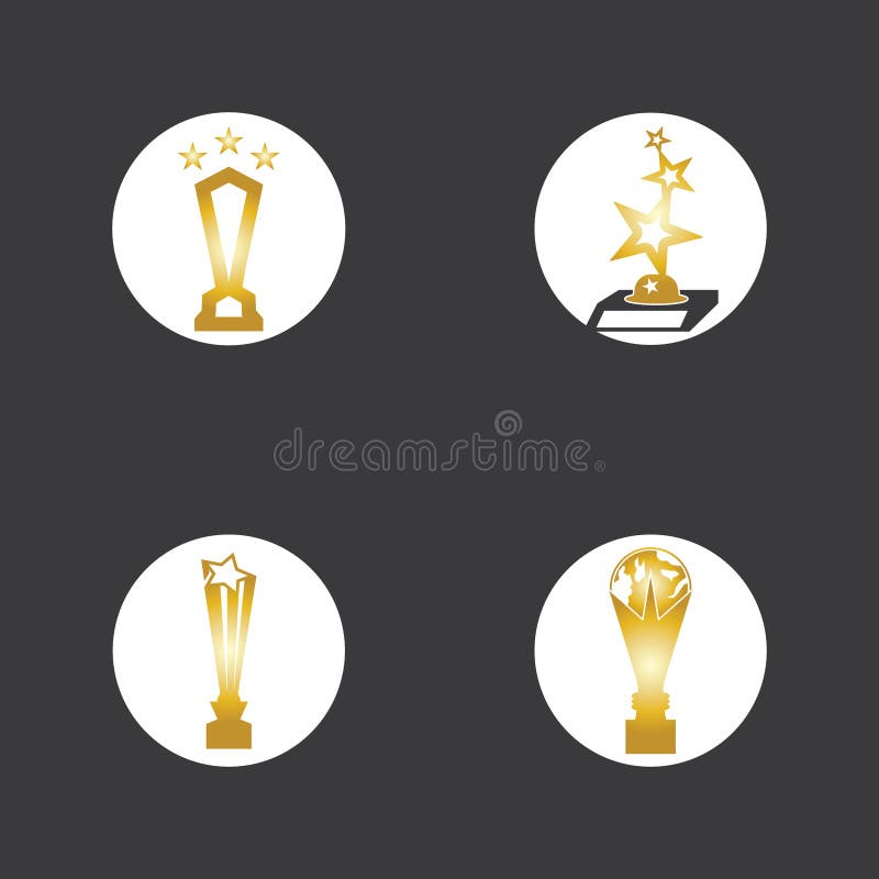 Simple Trophy Logo Design Vector Template Stock Illustration ...