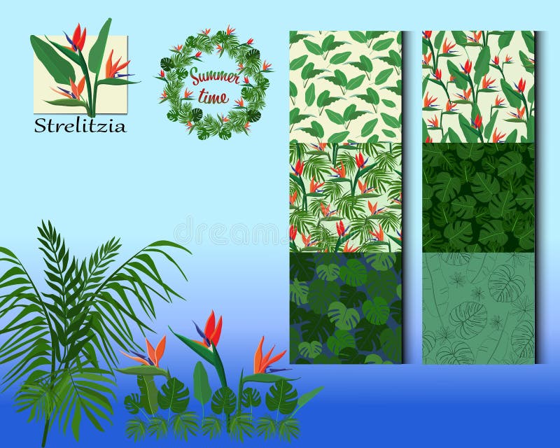 Simple Tropical Flowers Seamless Pattern Stock Vector - Illustration of ...