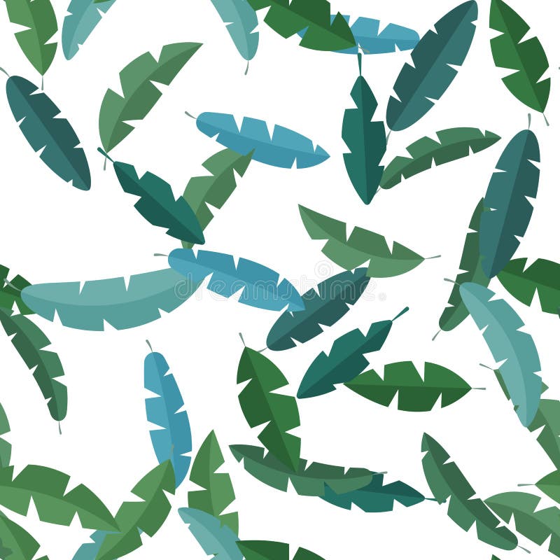 Simple Tropical Leaves Seamless Pattern Background. Vector Illustration ...