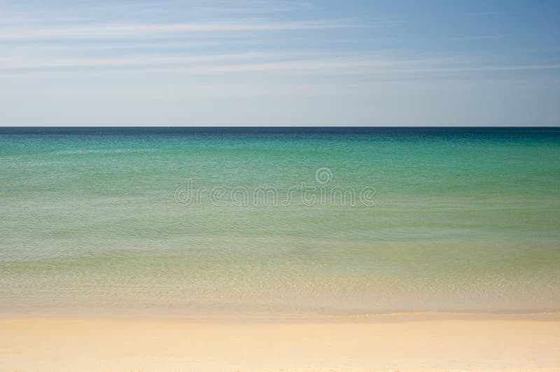 Simple Tropical Sea, Sky and Beach Stock Photo - Image of afternoon ...