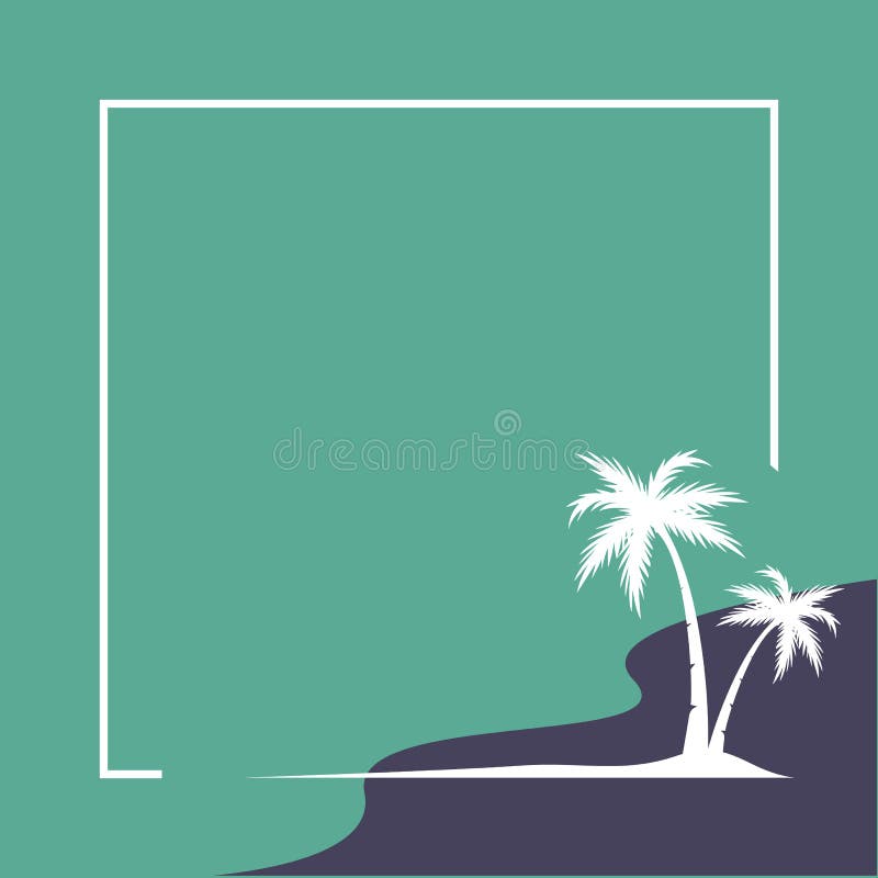 Simple Tropical Summer Beach Vector Background Web Podcast Theme ...