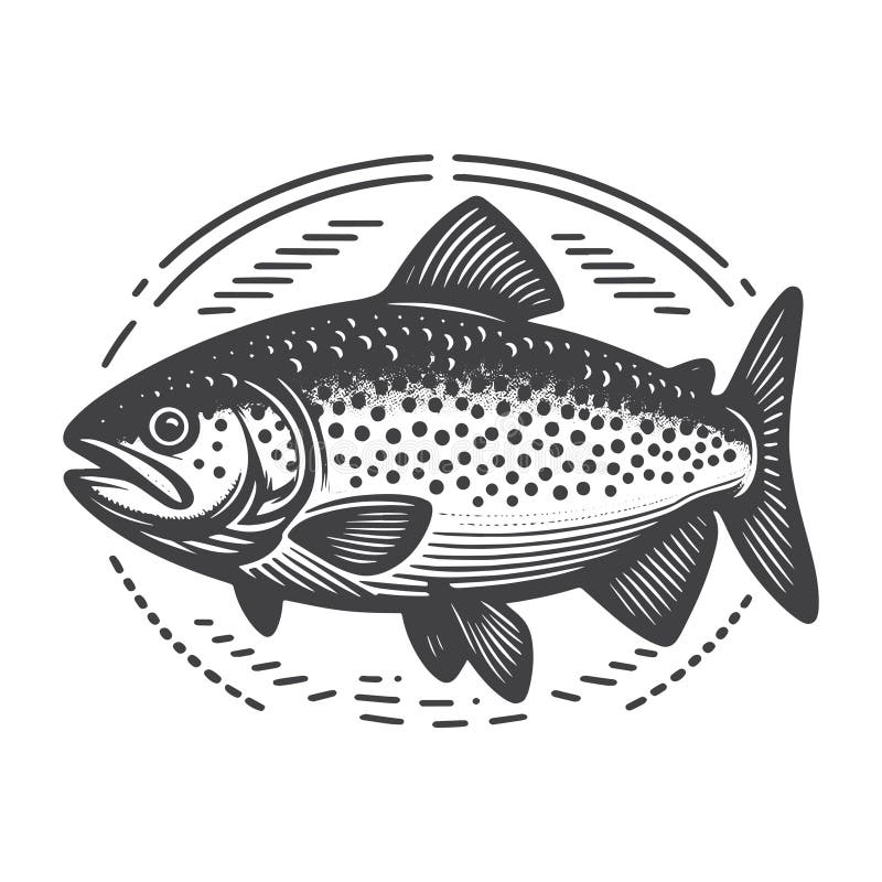 Simple Trout Side View Vintage Retro Vector Icon Logo Illustration ...