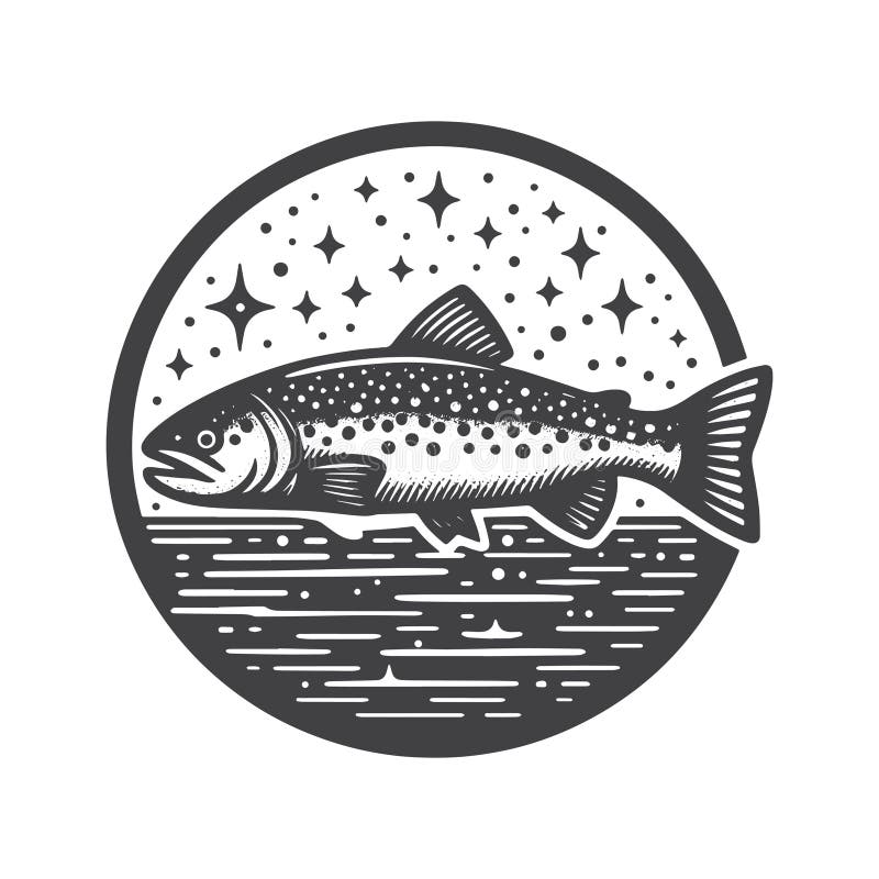 Simple Trout Side View Vintage Retro Vector Icon Logo Illustration ...