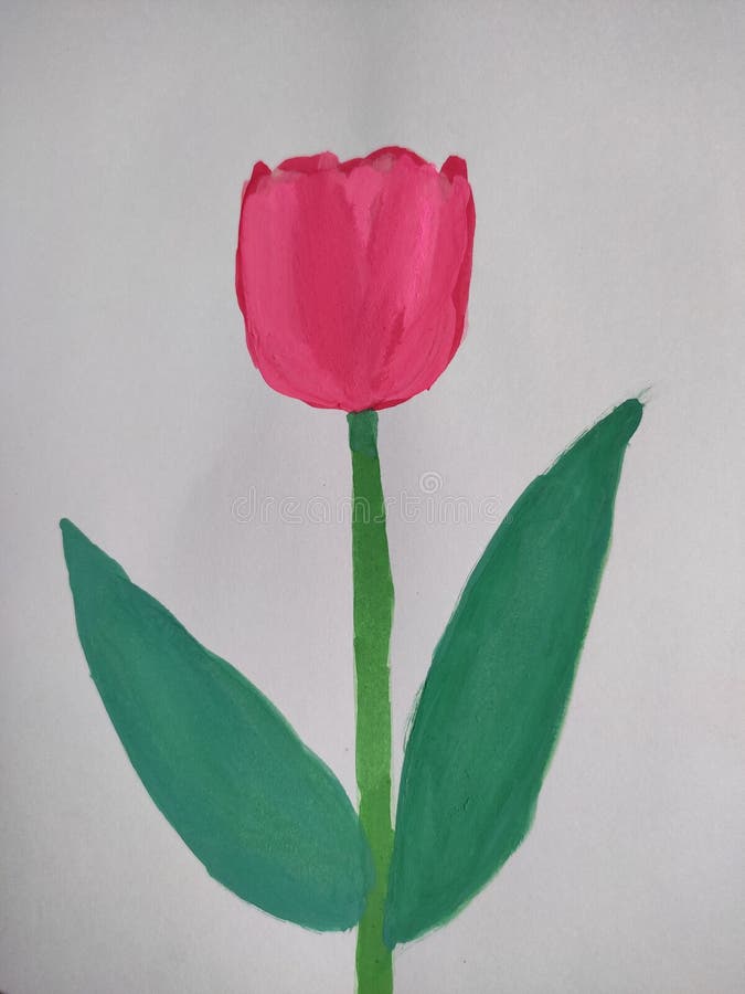 Simple Tulip Flower Inspiration for Beginners Stock Image - Image of ...
