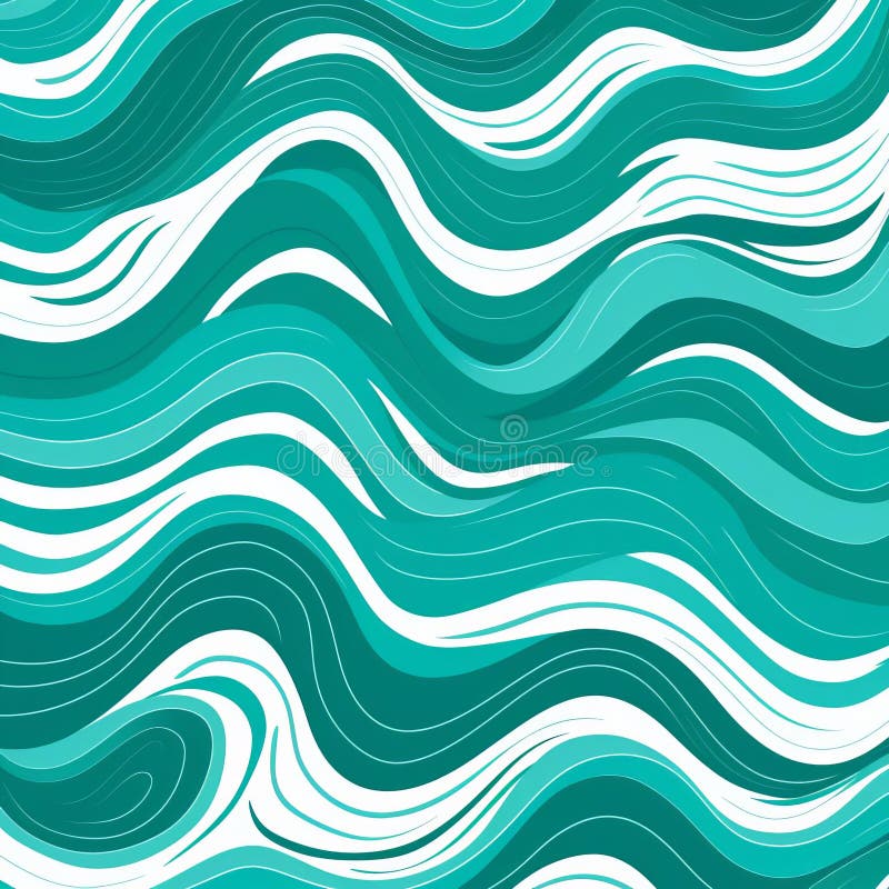 Simple Turquoise and White Doodle Poster with Thick Lines Stock ...