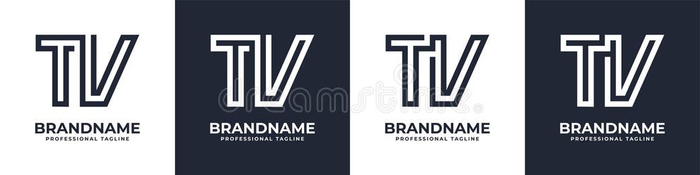 Simple TV Monogram Logo, Suitable for Any Business with TV or VT ...