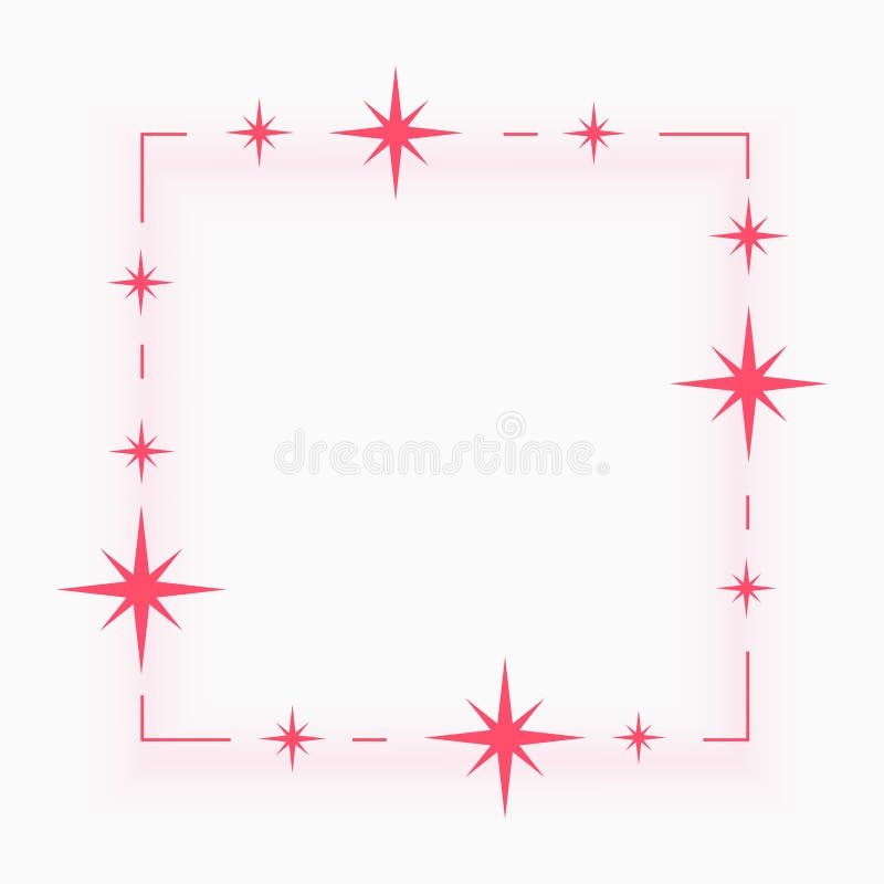 Simple Twinkle Starry Empty Square Border Frame Design Stock Vector ...
