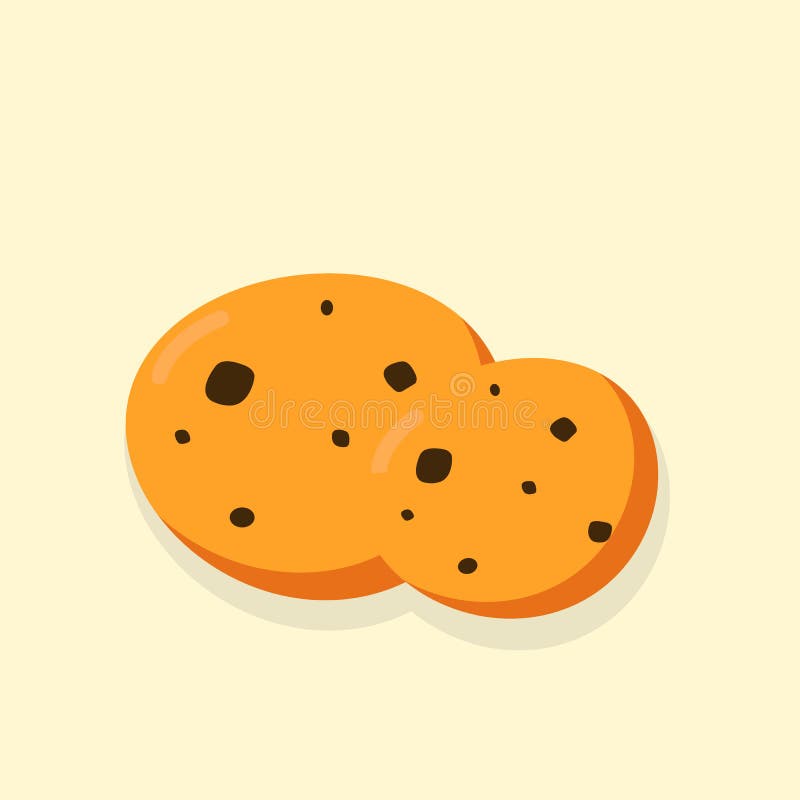 Simple Two Chocolate Cookies Icon Vector Isolated in Flat Design ...