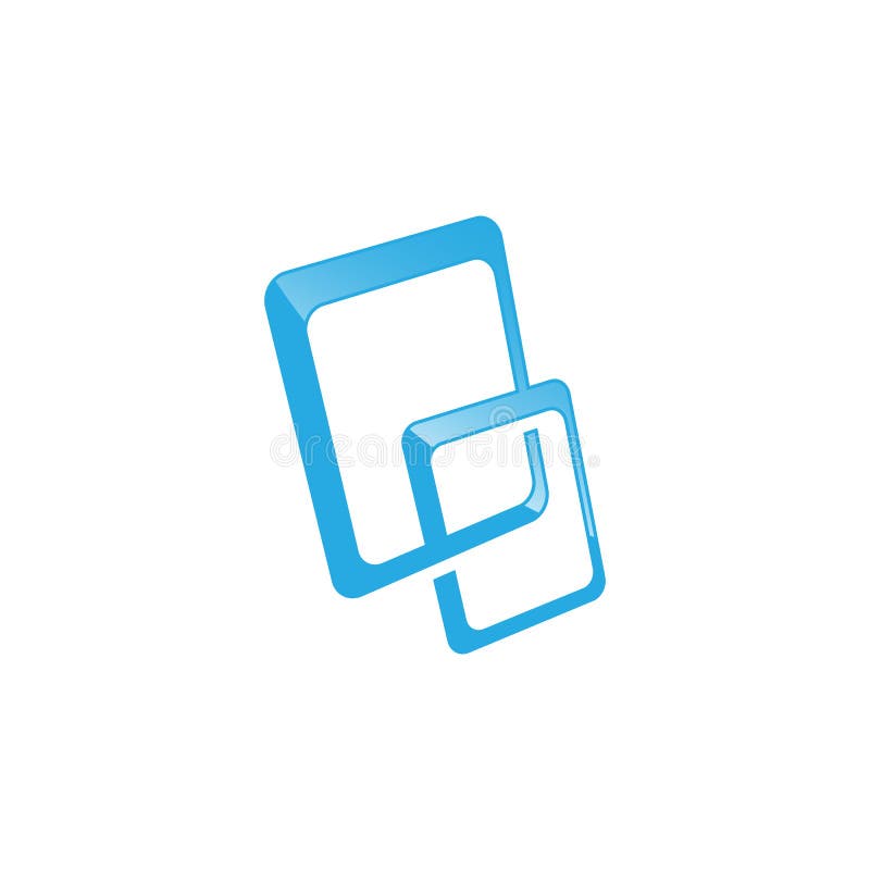 Simple Two Square Join Vector Logo Modern Stock Vector - Illustration ...