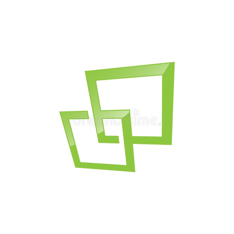 Simple Two Square Join Vector Logo Modern Stock Vector - Illustration ...
