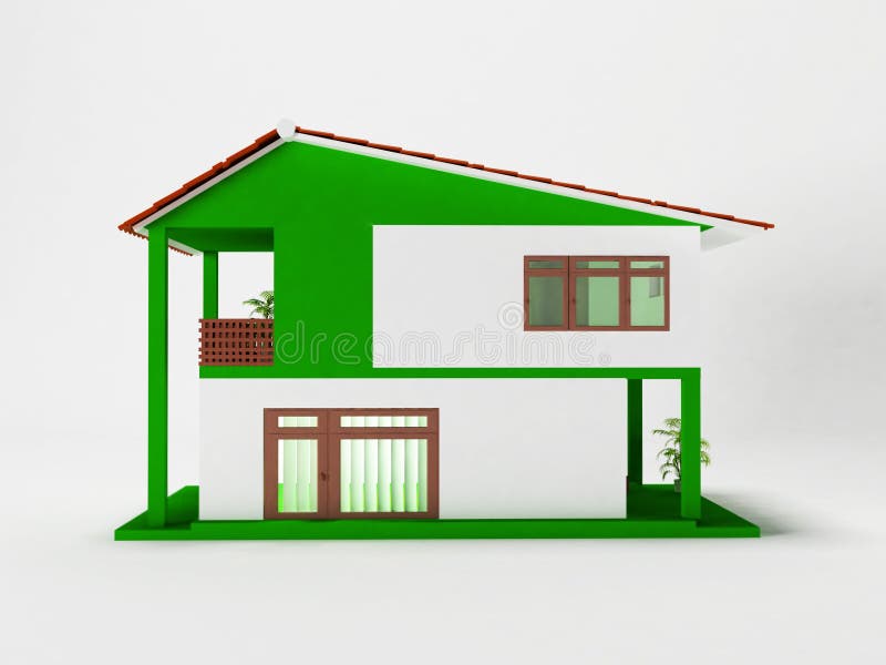 A simple two-story house stock illustration. Illustration of mansion ...