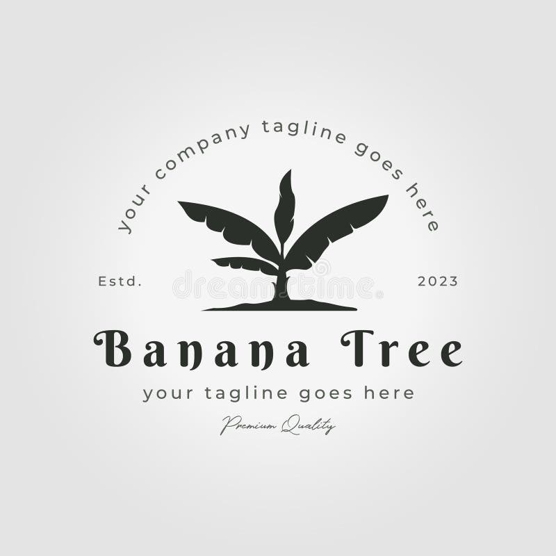 Simple Typography of Banana Tree Logo Icon Design Vector Illustration ...