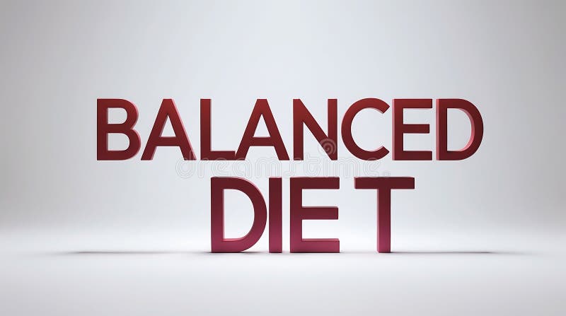 Simple Typography Illustrating a Balanced Diet on a Neutral Background ...