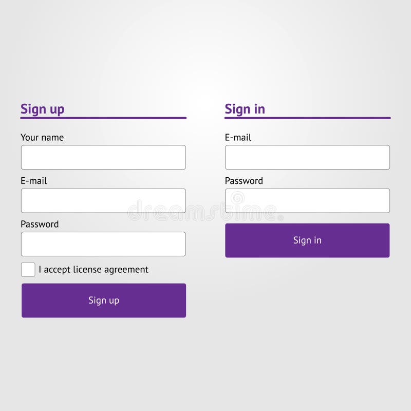 Simple UI forms stock vector. Illustration of online - 45874901