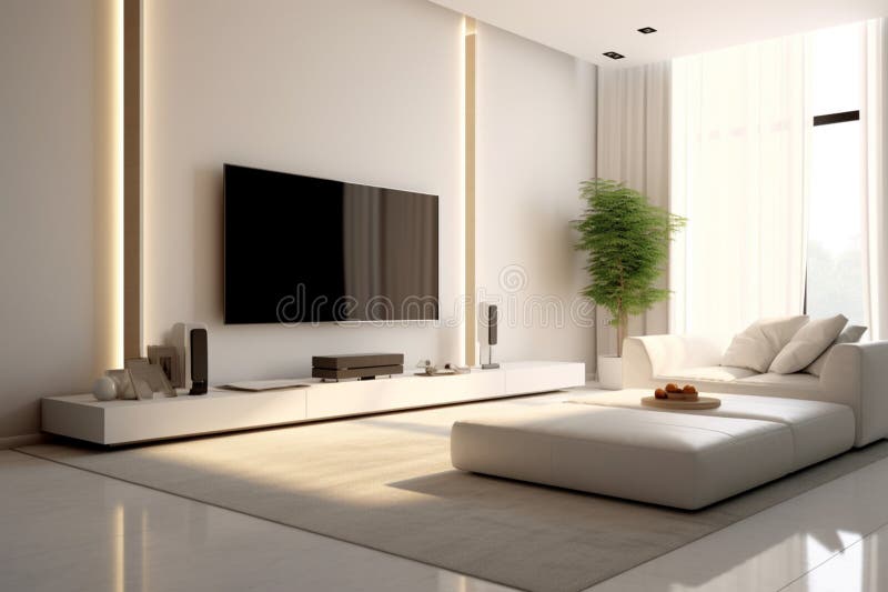 Simple and Uncluttered Lounge Boasting a Minimalist Design Stock ...