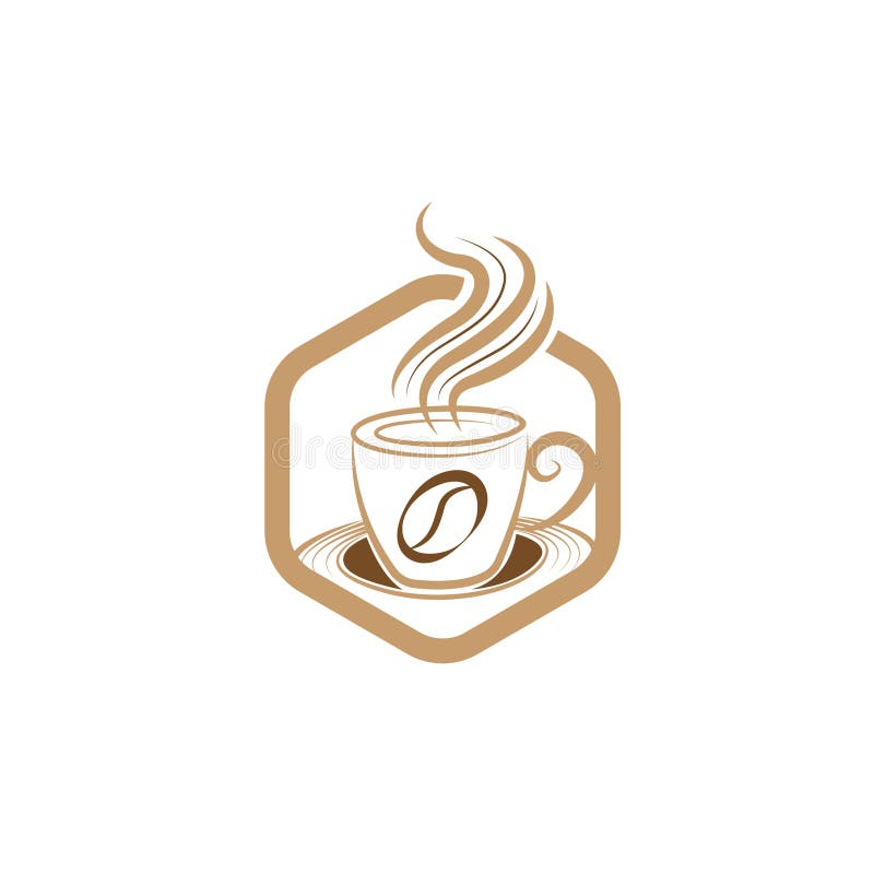 Simple Unique Coffee Cup Emblem Logo Design Vector Template. Vector ...