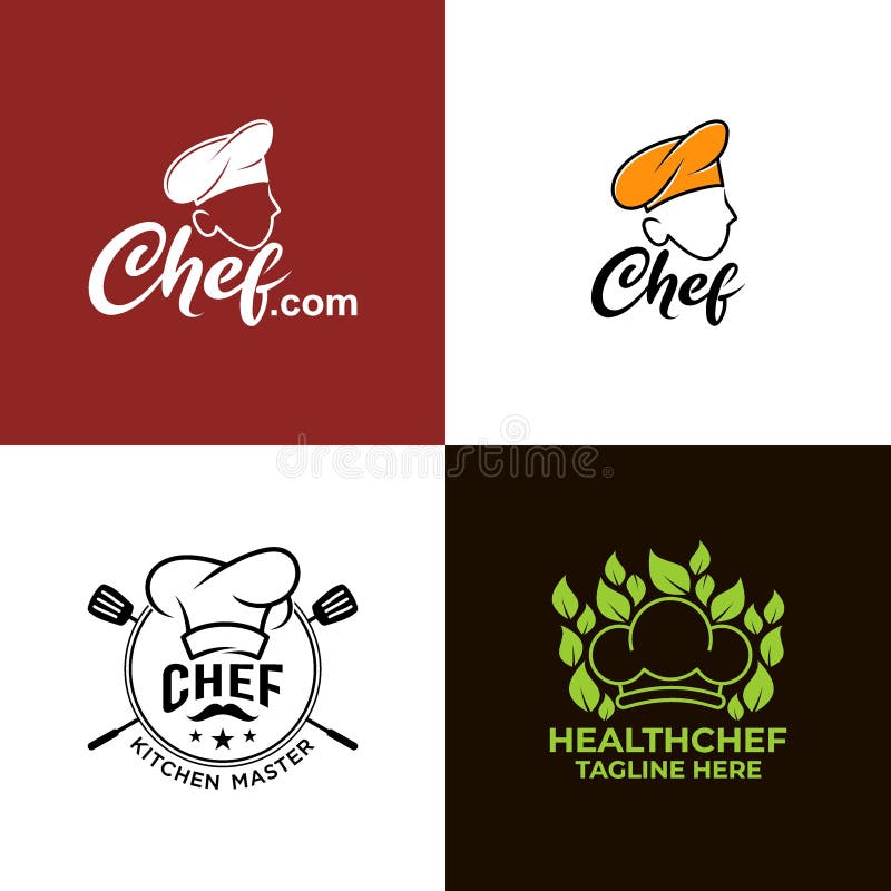 Simple and Creative Flat Chef Logo Design Vector Template Stock ...