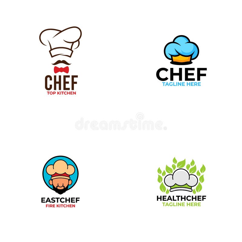 Simple and Creative Flat Chef Logo Design Vector Template Stock ...
