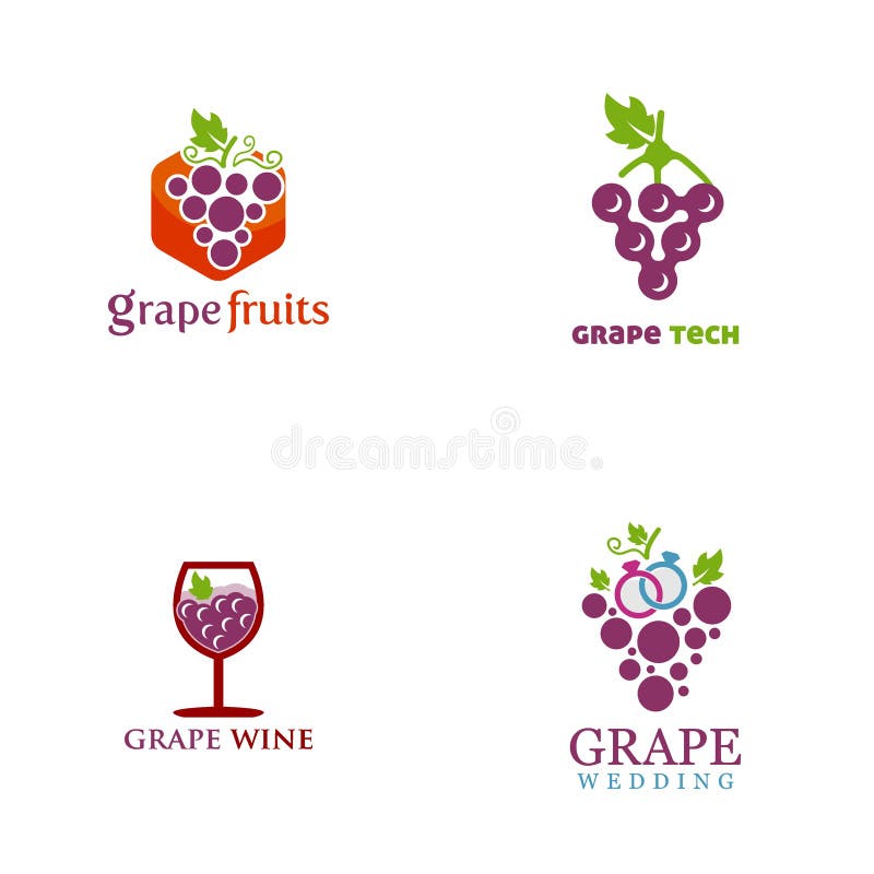 Creative Grape Logo Vector Art Logo Stock Illustration - Illustration ...