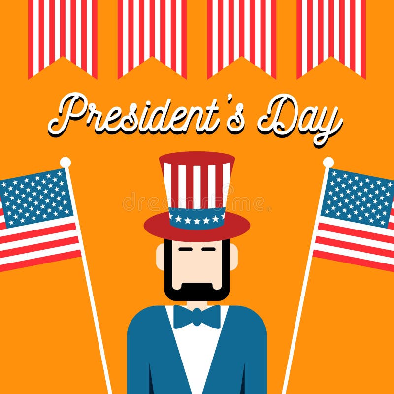 Simple Flat President`s Day Illustration Design Vector Stock Image ...