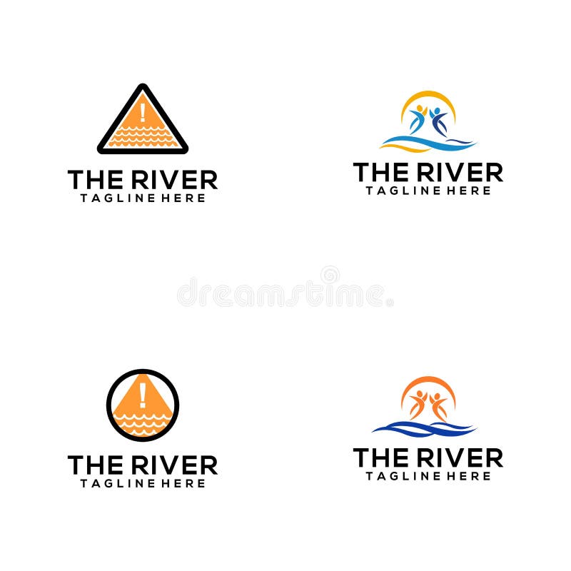 Flat RIver Logo Design Stock Image Stock Vector - Illustration of ...