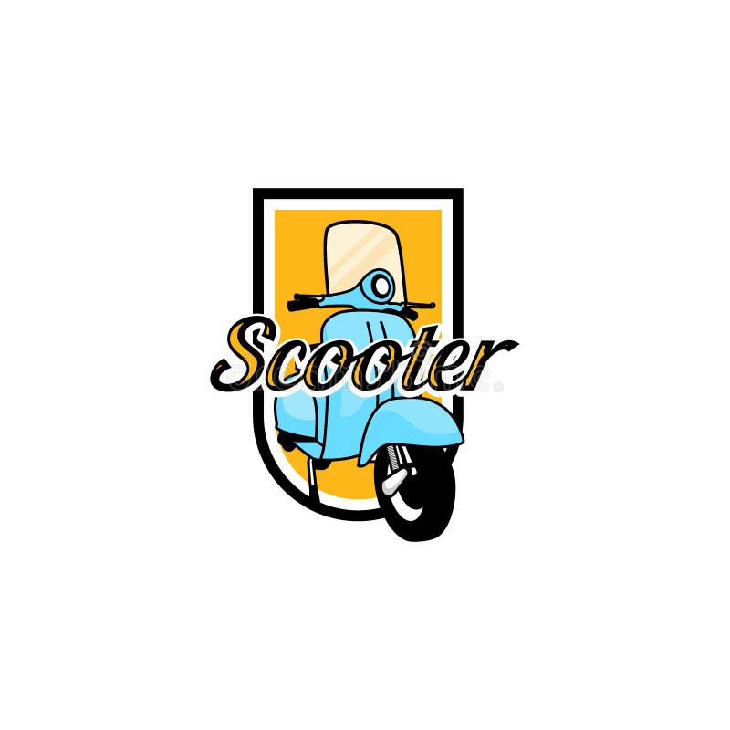 Simple Flat Scooter Logo Design Vector Stock Image Stock Illustration ...