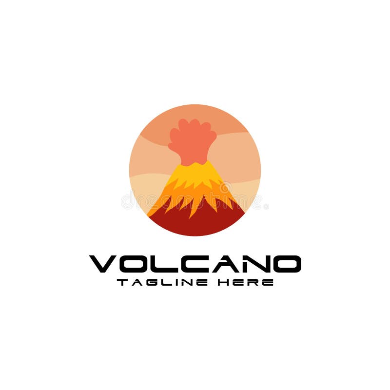 Simple Flat Volcano Logo Design Vector Stock Image Stock Illustration ...
