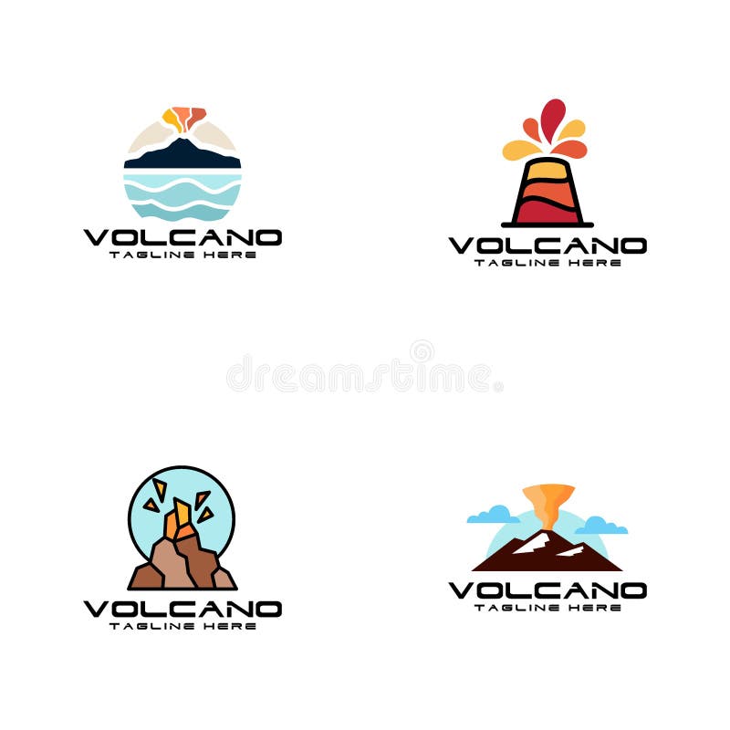 Simple Flat Volcano Logo Design Vector Stock Image Stock Vector ...