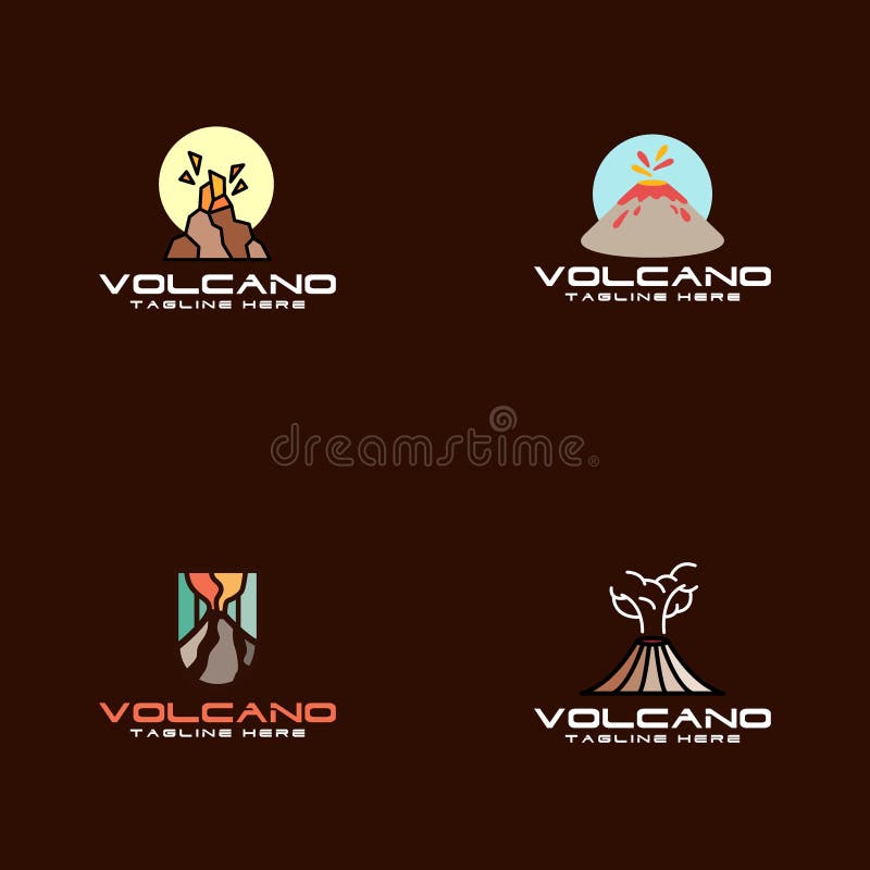 Simple Flat Volcano Logo Design Vector Stock Image Stock Illustration ...