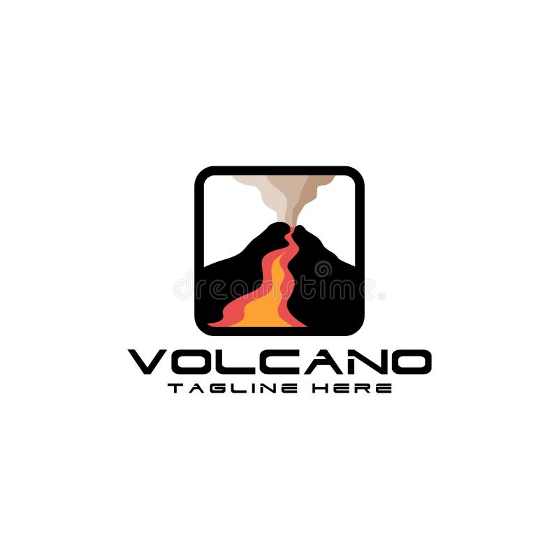 Simple Flat Volcano Logo Design Vector Stock Image Stock Vector ...