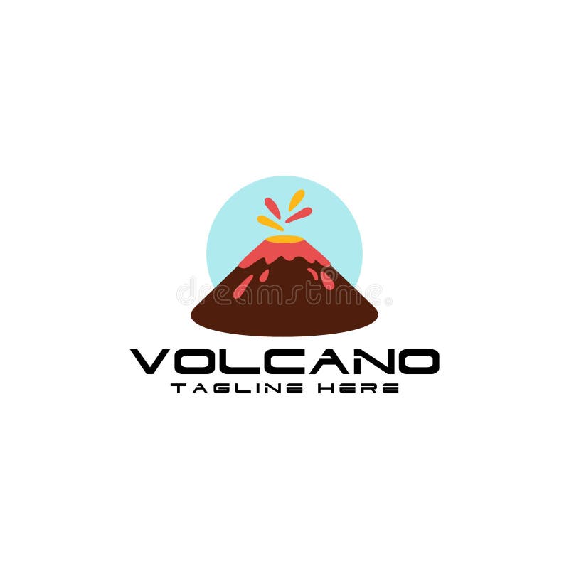 Simple Flat Volcano Logo Design Vector Stock Image Stock Illustration ...