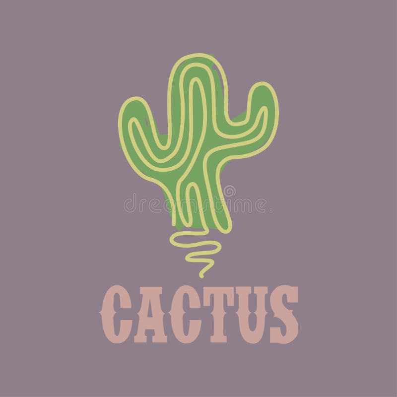 Cactus Plant Logo Template Vector Stock Vector - Illustration of ...