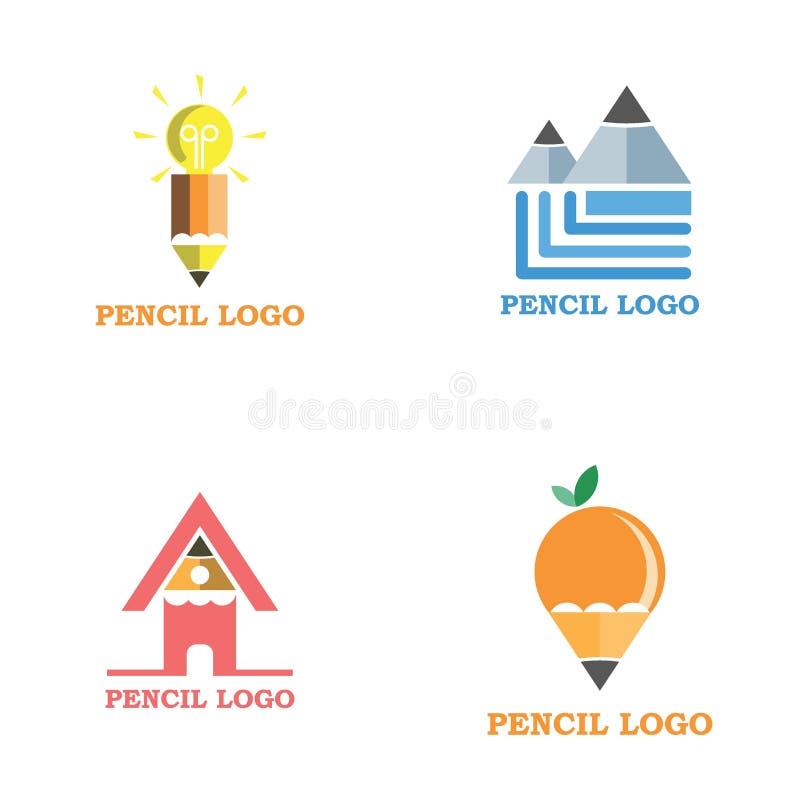 Pencil Logo Vector Art Logo Template and Illustration Stock Vector ...