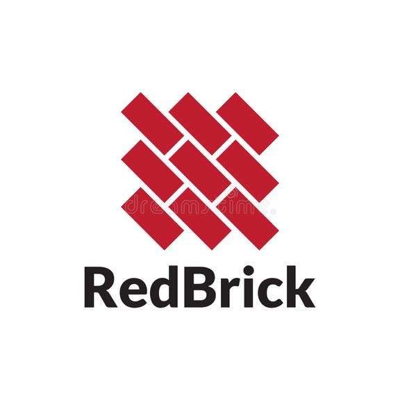 Simple Red Brick Logo Design Stock Vector - Illustration of building ...