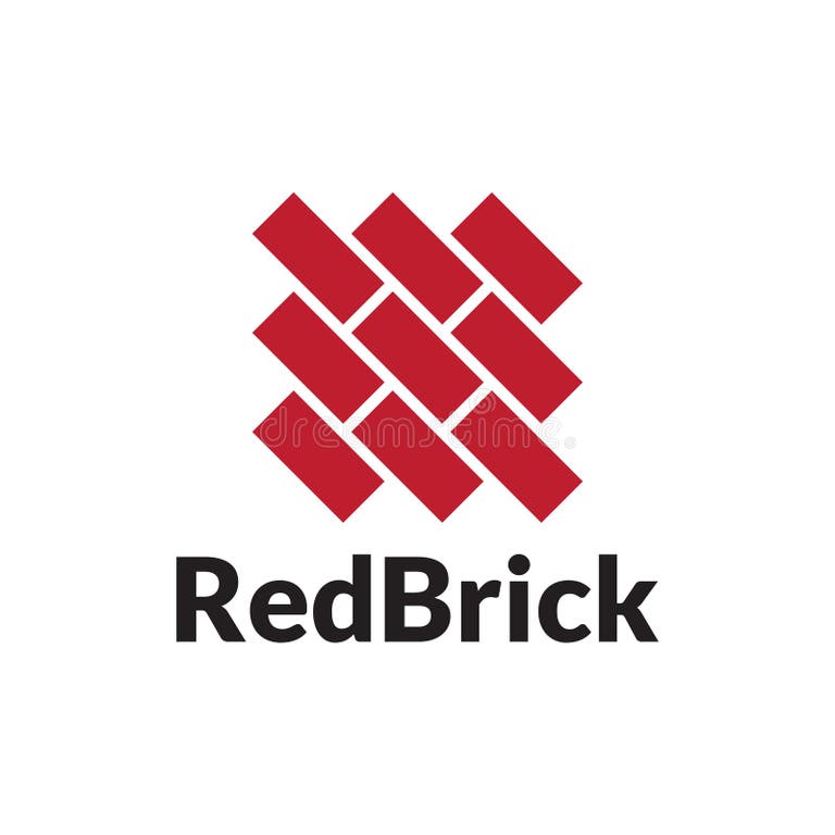 Simple Red Brick Logo Design Stock Vector - Illustration of building ...