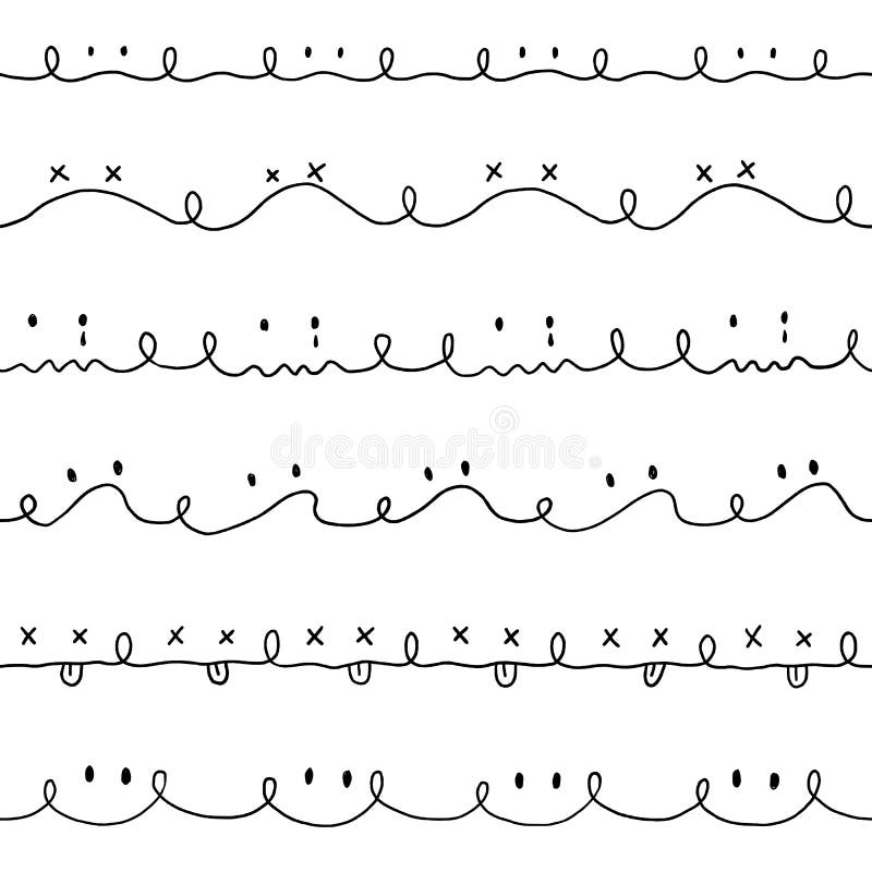 Simple and Unique Seamless Line Drawing, Stock Vector - Illustration of ...
