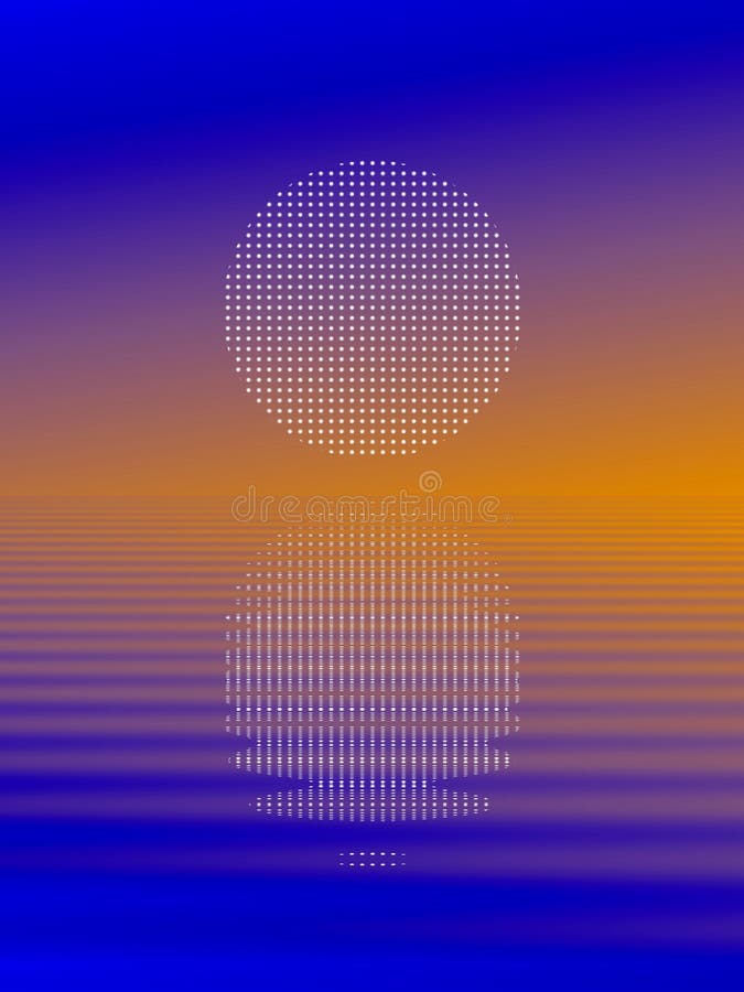 Simple Unique Sunset Sunrise Abstract Art Background Stock Illustration ...